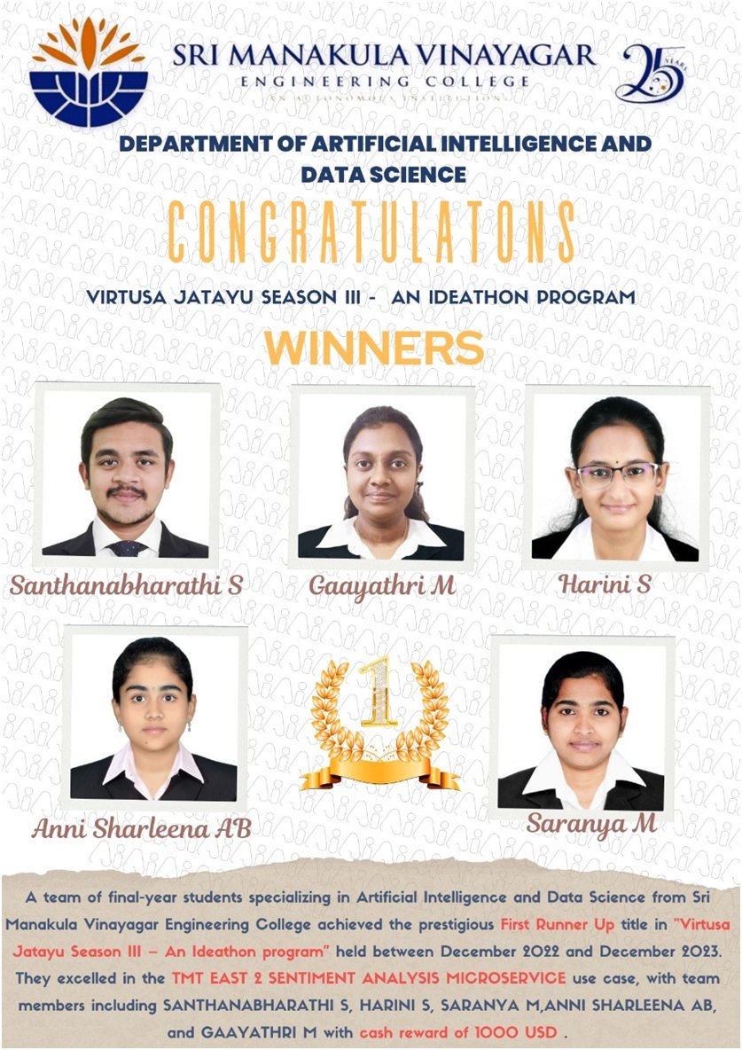 Virtusa Jatayu Season III – An Ideathon - Sri Manakula Vinayagar ...