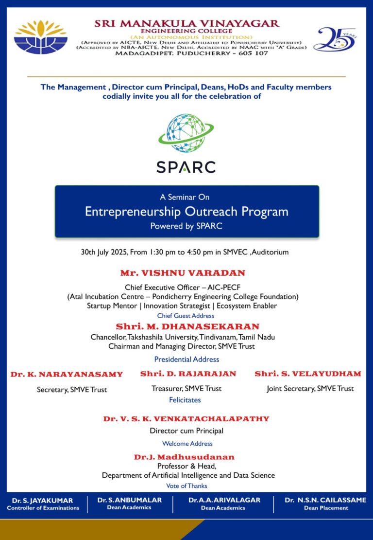 Best Engineering College in Pondicherry & Tamilnadu | SMVEC